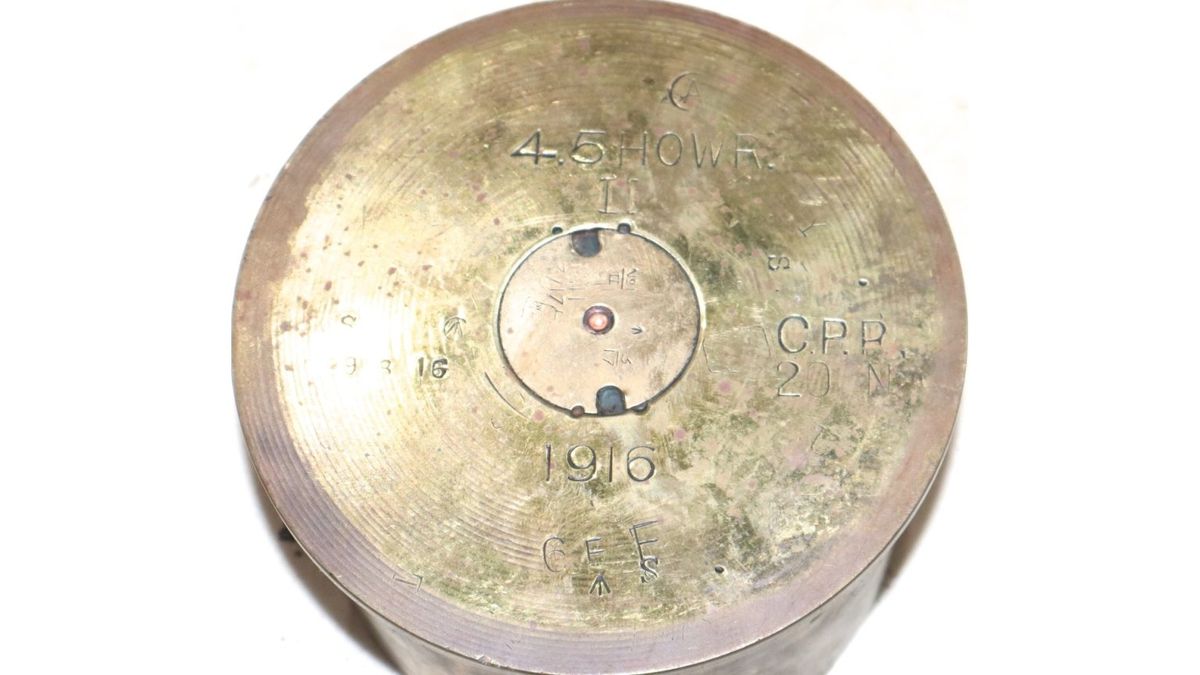 WW1 British 1916 Dated 4.5-Inch Howitzer Shell Case – MJL Militaria